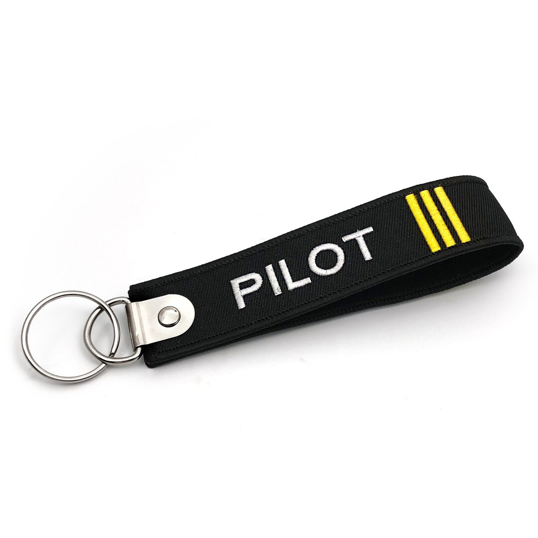 Pilot 3 Bars Crew Embroidered Keyring - Etsy