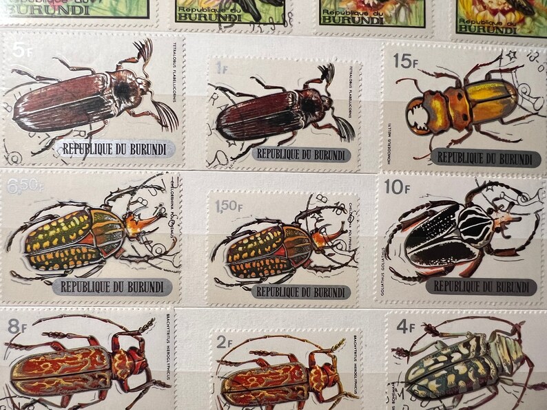Beetle and Butterfly Collection Silver and Gold Embossed Large Stamps X ...