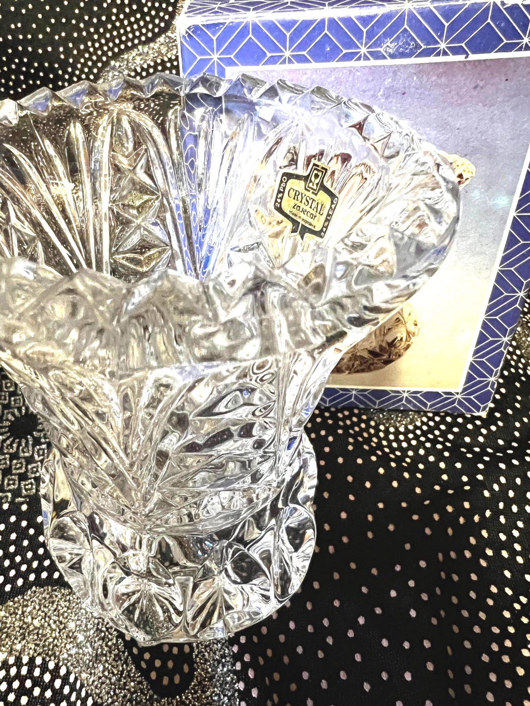 Vintage Crystal D'adriana Vase - Yugoslavia - Original Box - Etsy