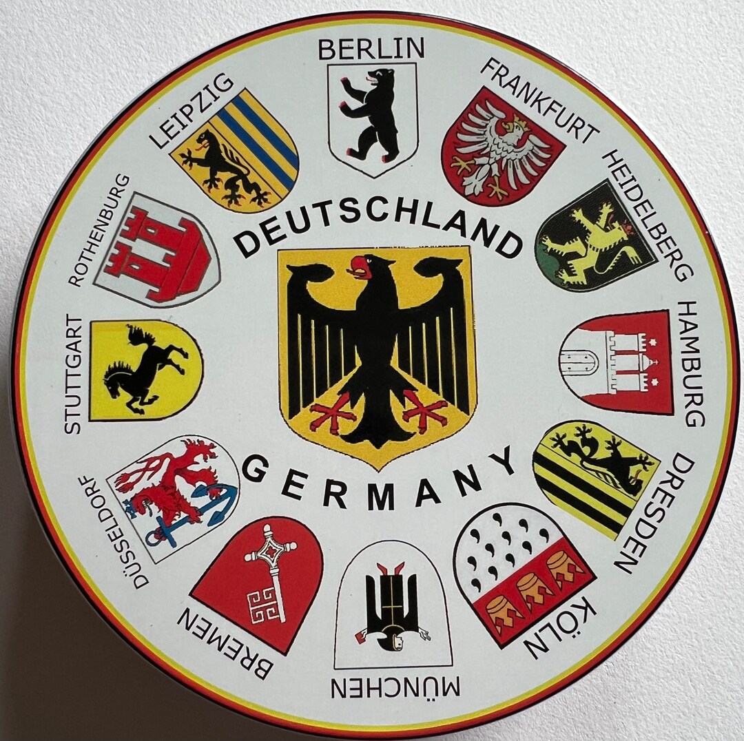 German Drink Coasters Souvenir Drink Coasters in Matching Tin ...