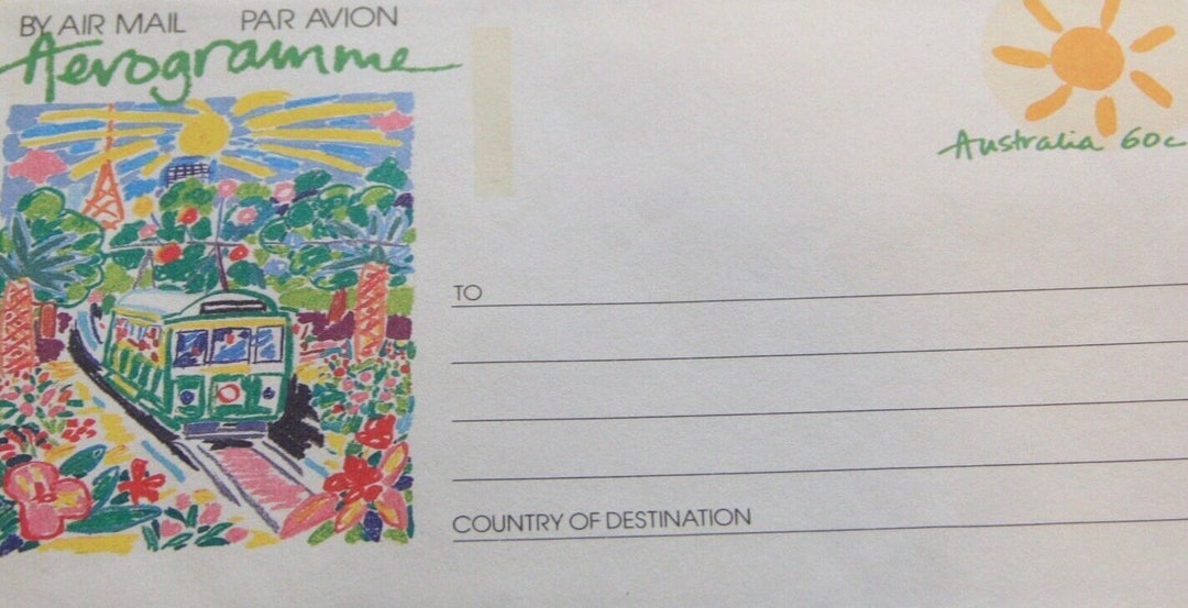 Australian Aerogramme Melbourne Tram 60 Cents Air Mail Never Used ...