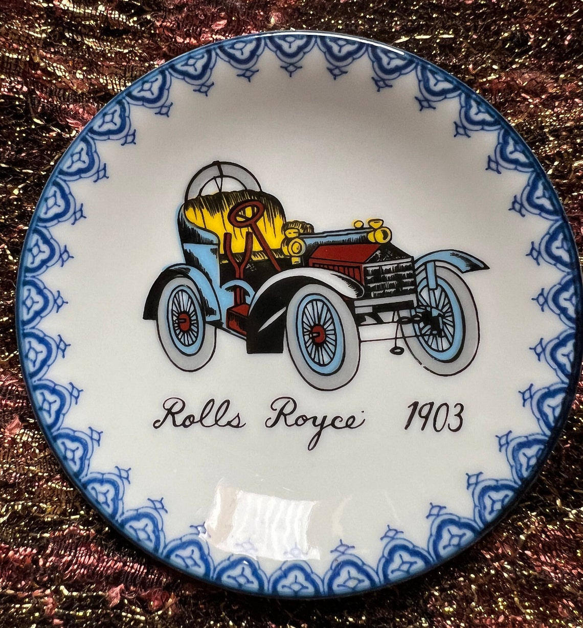 Rolls Royce 1903 Blue and White Collectible Plate Miniature Plate ...