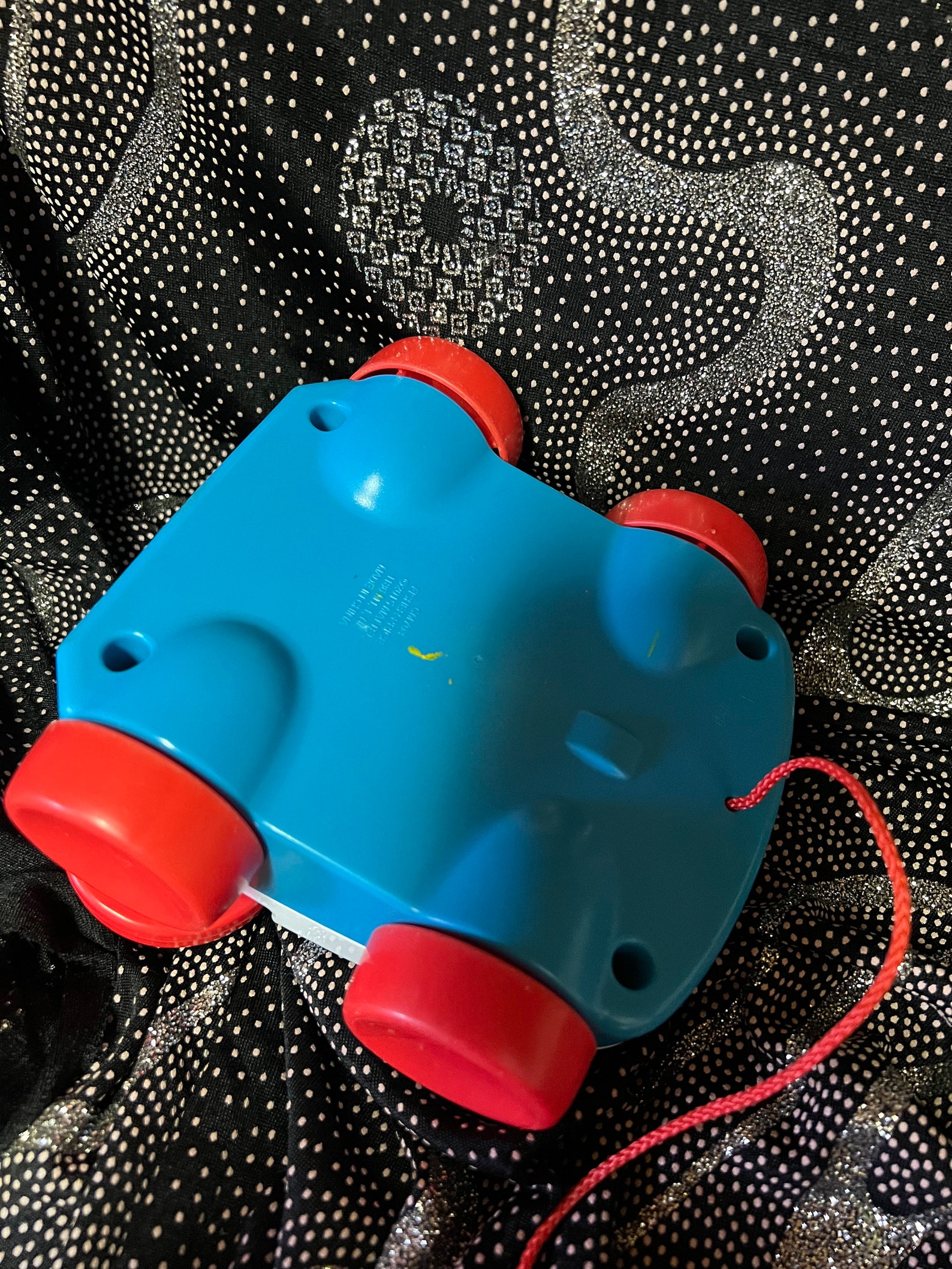 Vintage Fisher Price Pull Toy Telephone: Preschool Dial Phone on Wheels ...