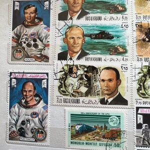 Stamp Collection 13 Postage Stamps Space Astronauts Apollo Moon Landing ...