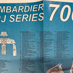 Fold Out Plan of Bombardier 700 CRJ SERIES Aviation Collectible ...