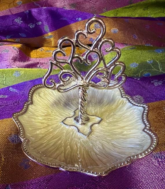 Sweethearts Ring Dish Chrome Hearts Enamel Base Cynthia Rowley New York Sculpture VGC Ring Holder Jewellery Holder Chrome and Enamel Worked Etsy
