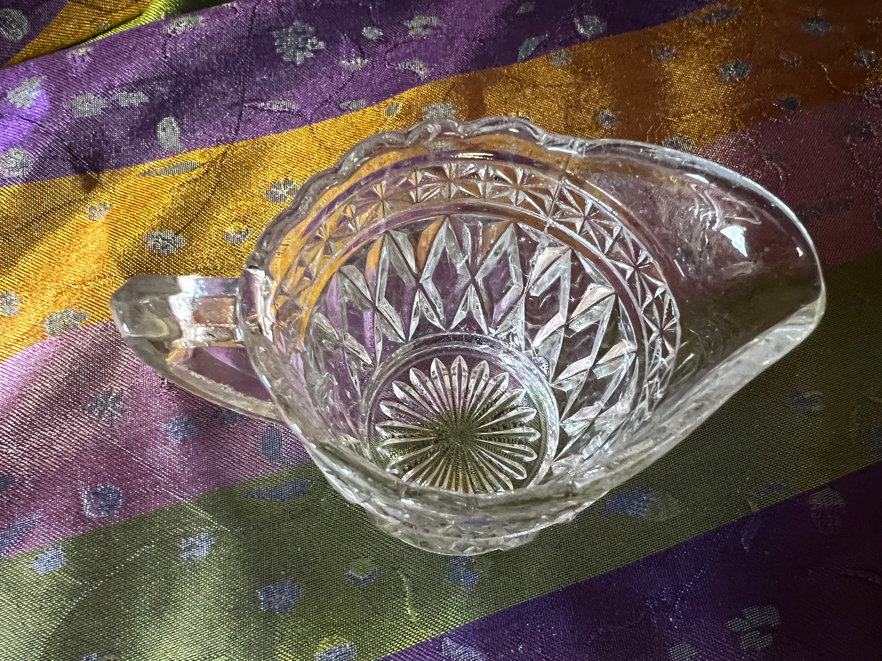 Vintage Glass Milk Jug Glass Milk Jug Glass Creamer Vintage Creamer ...