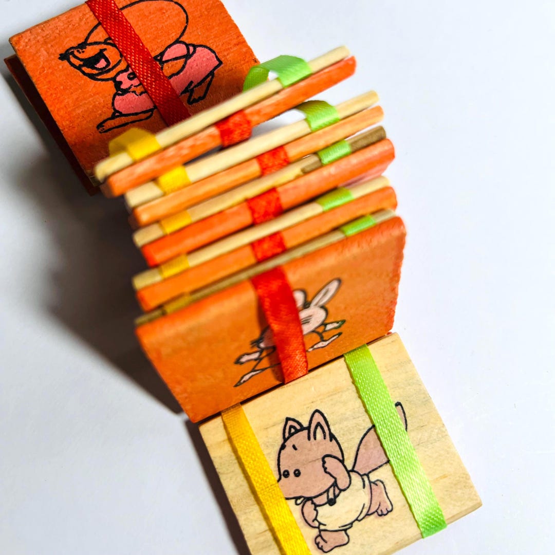 Jacob's Ladder Wooden Puzzle Toy Whimsical Animal Theme - Etsy