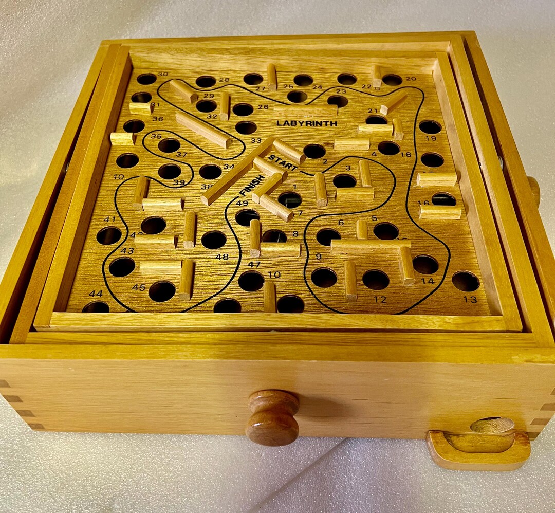 Labyrinth Wood Puzzle Beautiful Made Dove Tailed Sides Wood Labyrinth ...