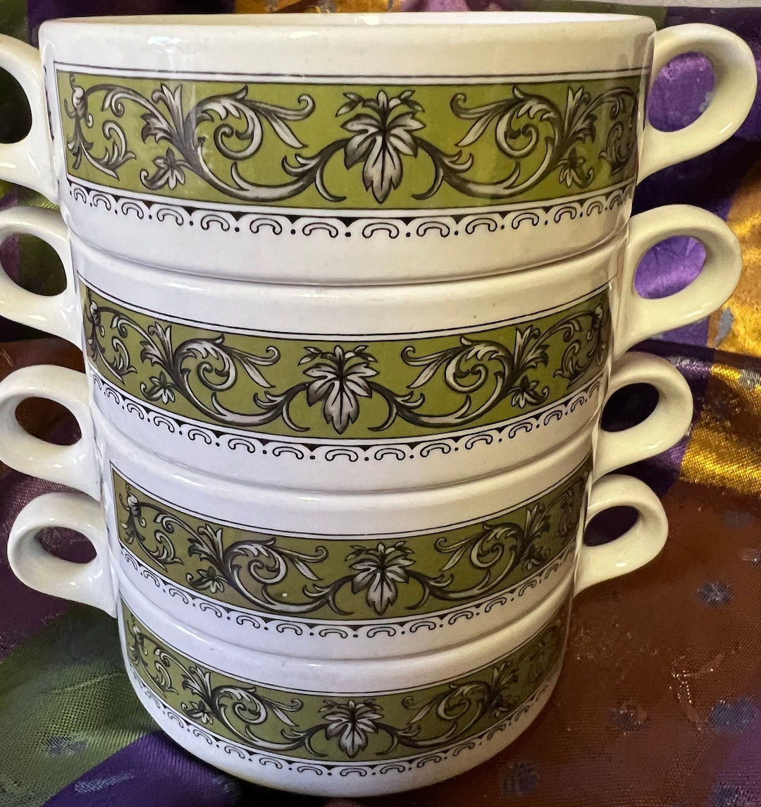 Steelite Royal Doulton Group England Double Handles Bullion Stacking ...