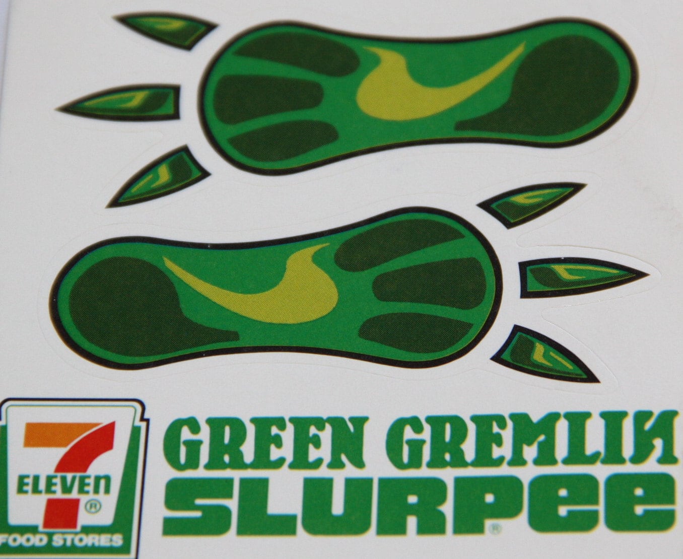 Green Gremlin Feet 7 Eleven Frozen Drink Slurpee Promotional Sticker ...