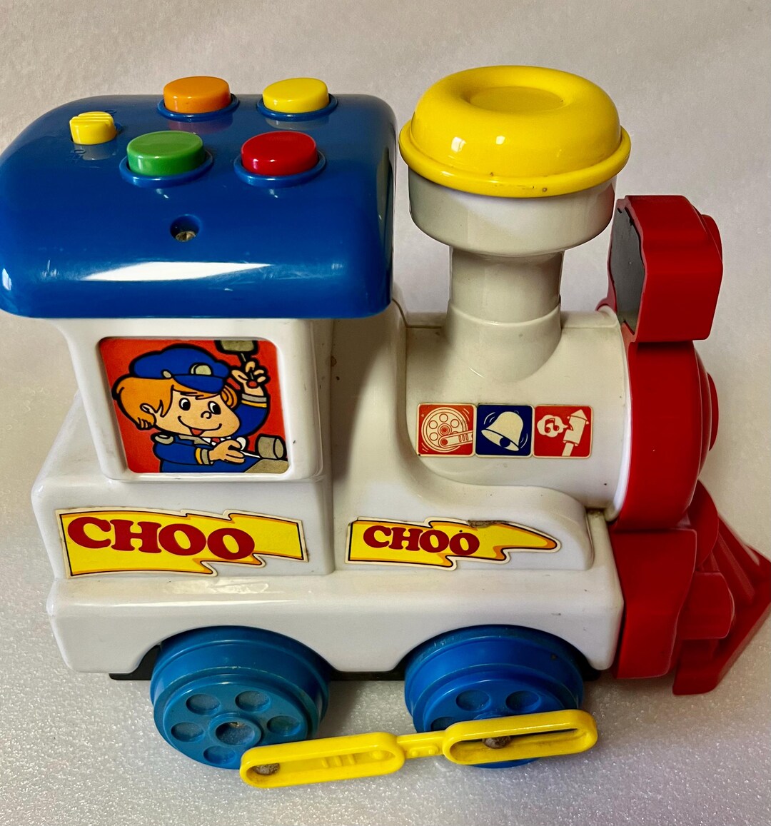 Train Toy Train Blue Box Choo Choo Train Battery Operated Lights up ...