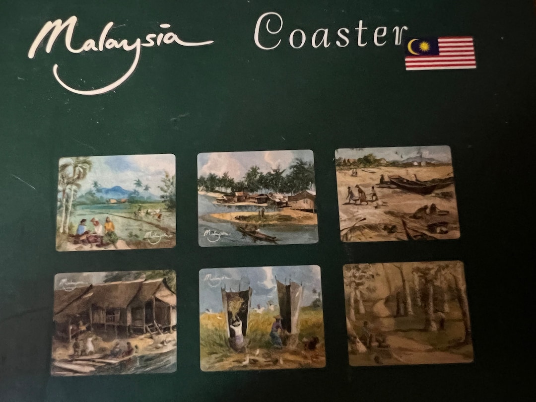 6 Drink Coasters Malaysian Souvenir Coasters Drink Coasters Malaysia 11 ...