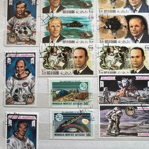 Stamp Collection 13 Postage Stamps Space Astronauts Apollo Moon Landing ...