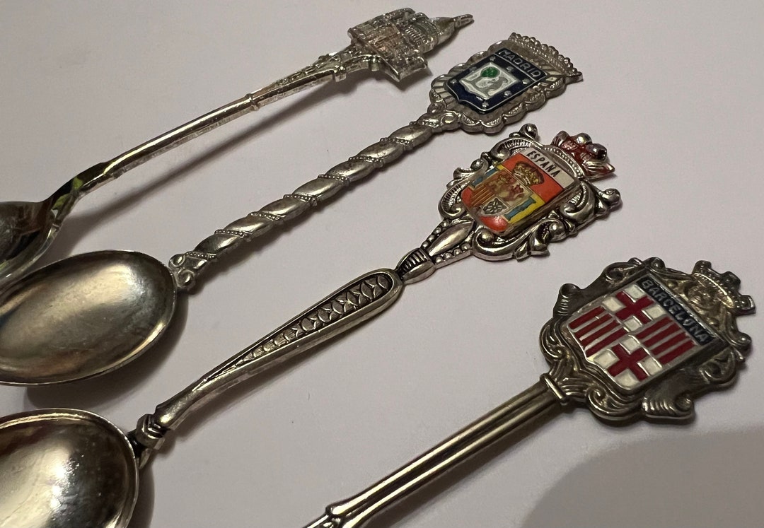 Collectible Spoons Souvenir Spoons Spain X 3 Madrid Barcelona Espana ...