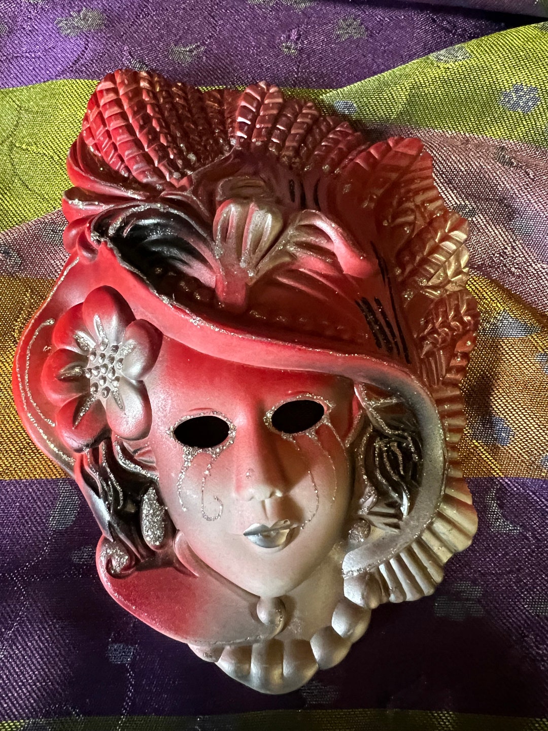 Hand Painted Mask Pink Lady Wall Decor Wall Mask 16 X 12 Cm Carnival ...