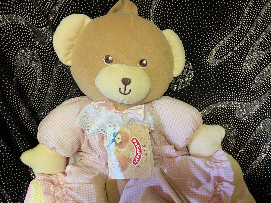Vintage 2001 Poke Popi Gift for Baby Girl Nursery Teddy Bear Wearing a ...