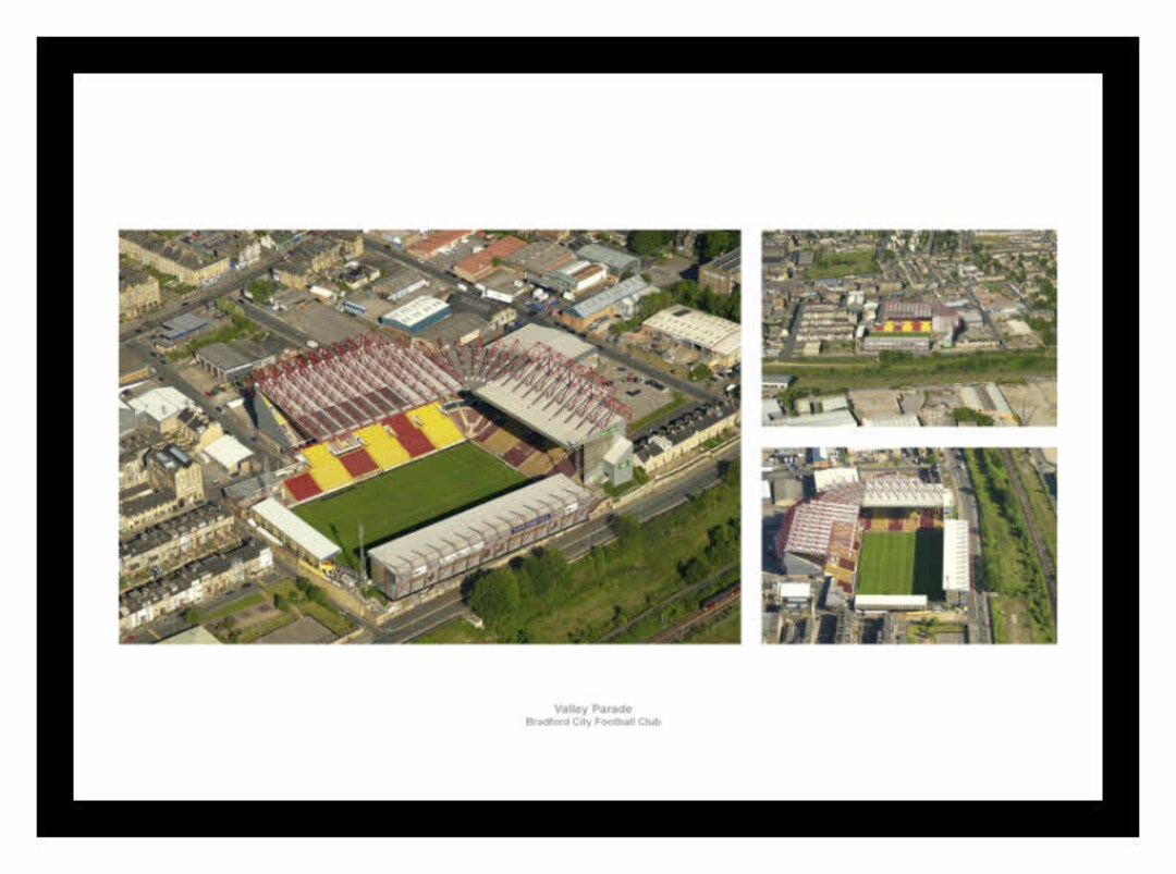 Bradford City Valley Parade Stadium Aerial Views Photo Memorabilia ...