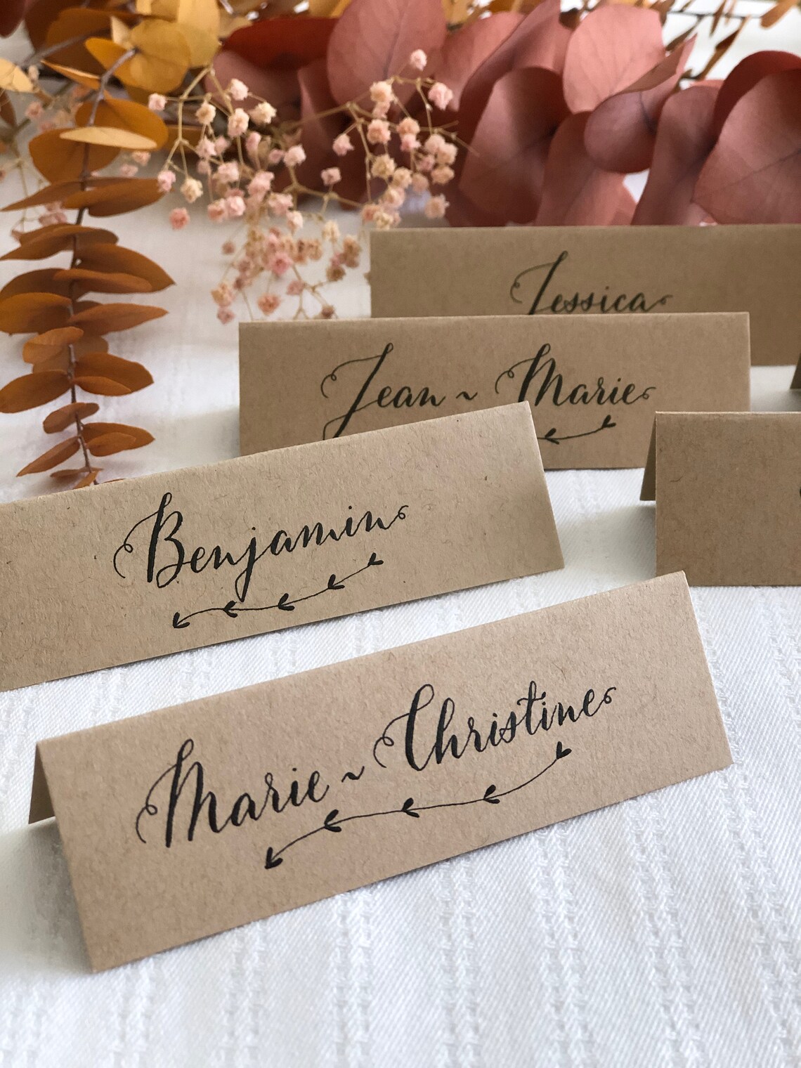 Handwritten Calligraphy Wedding Place Cards Wedding Name - Etsy