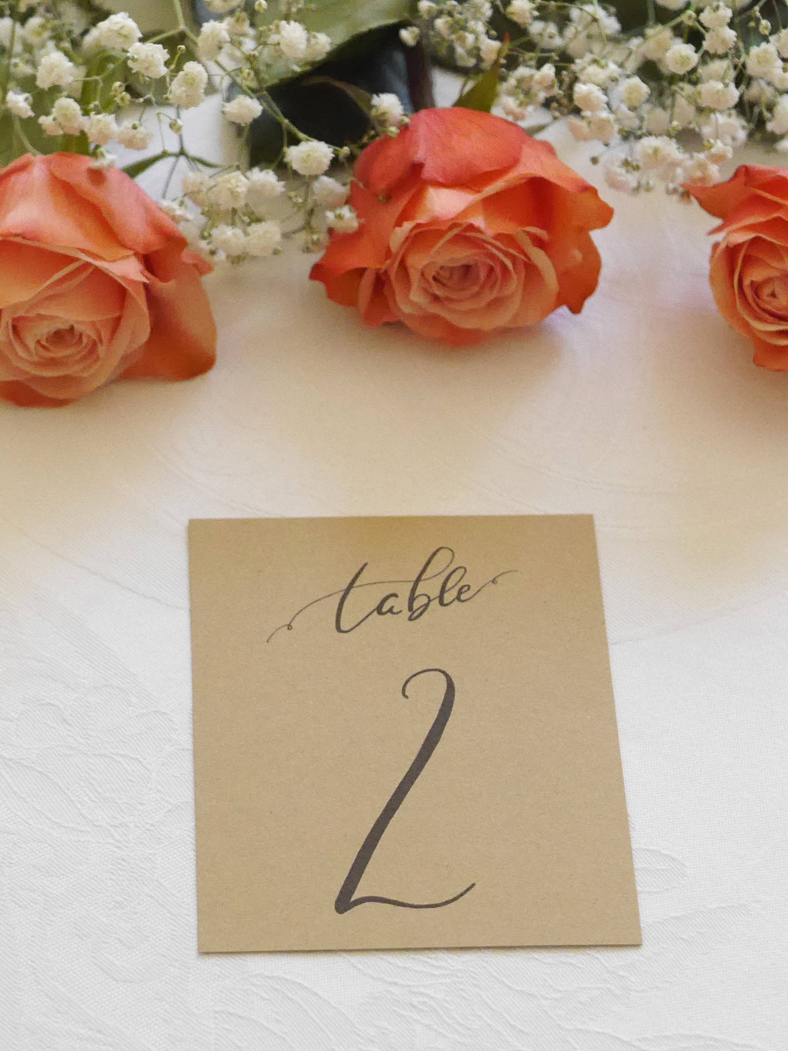 Wedding Table Number Calligraphy Table Number for Wedding | Etsy