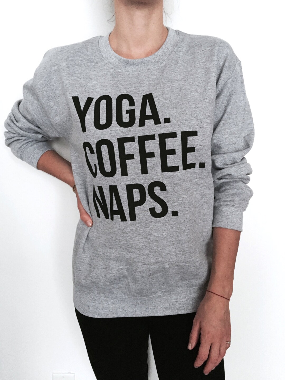 Yoga Coffee Naps Sweatshirt Grey Crewneck for Womens Girls - Etsy