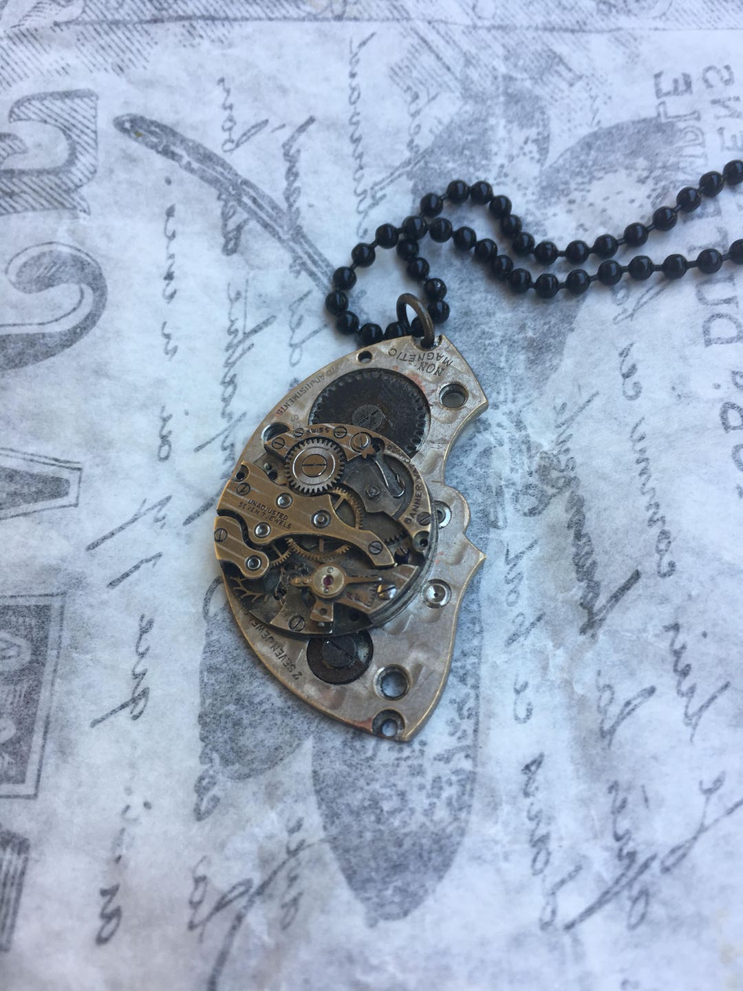 Men's Silver Watch Necklace, Steampunk Jewelry, Men's Steampunk, Techno ...