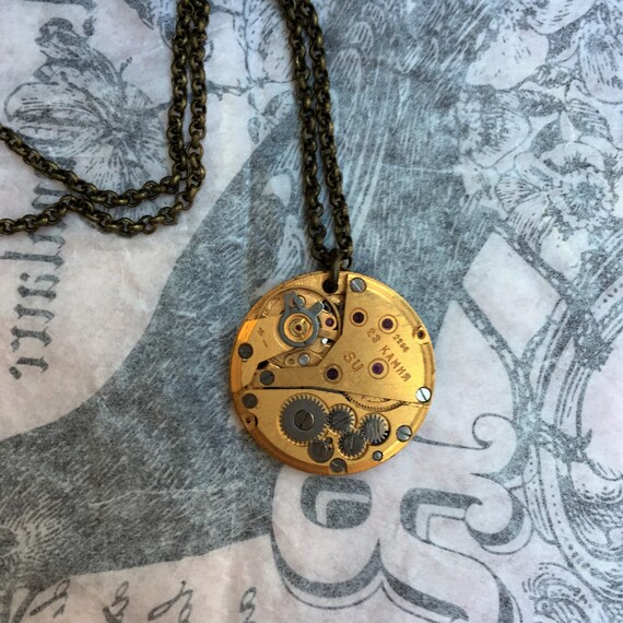 Steampunk Gold Watch Necklace, Steampunk Cosplay, Tec… - Gem
