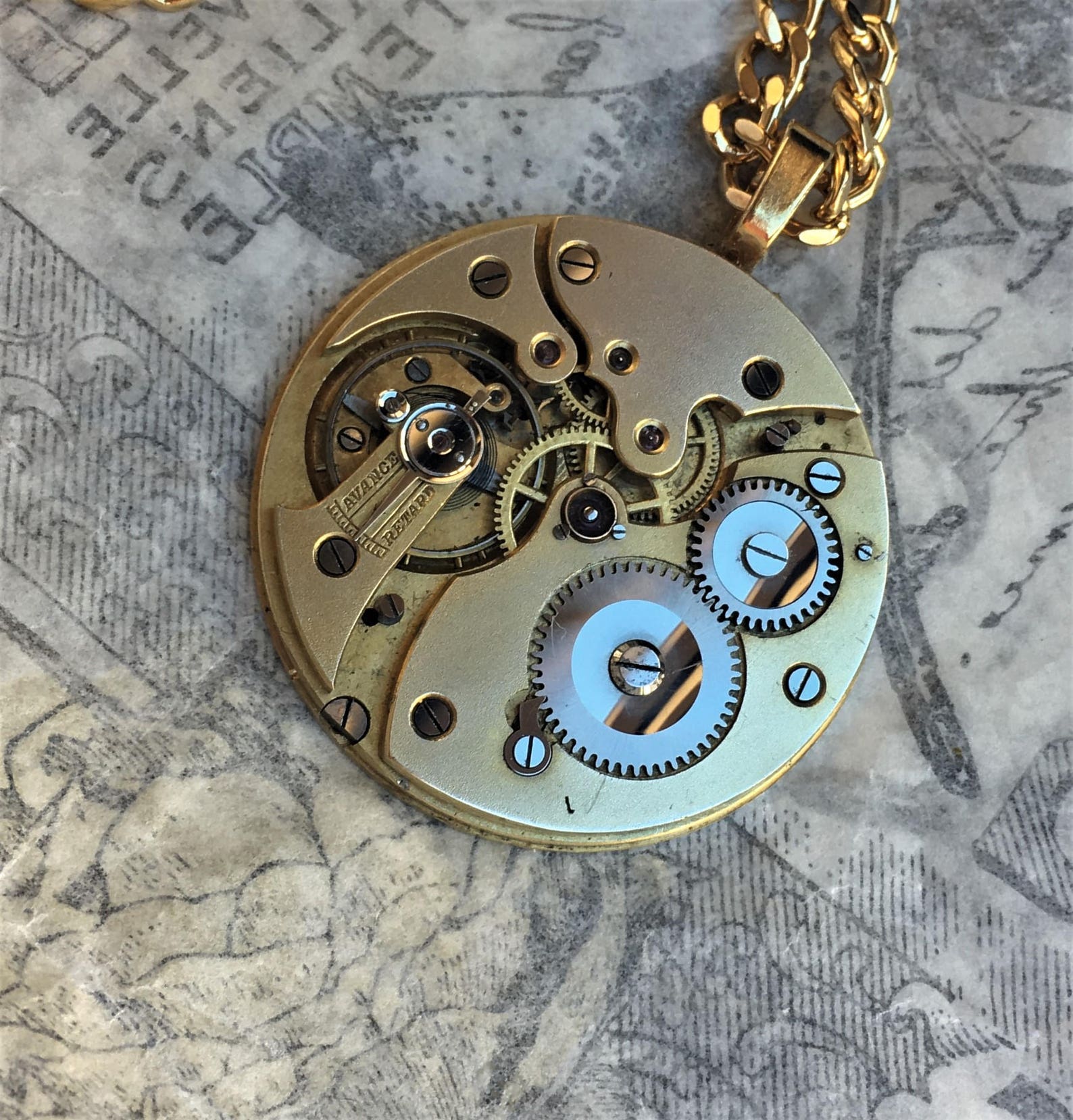 Men's Gold Steampunk Necklace Steampunk Gold Watch - Etsy
