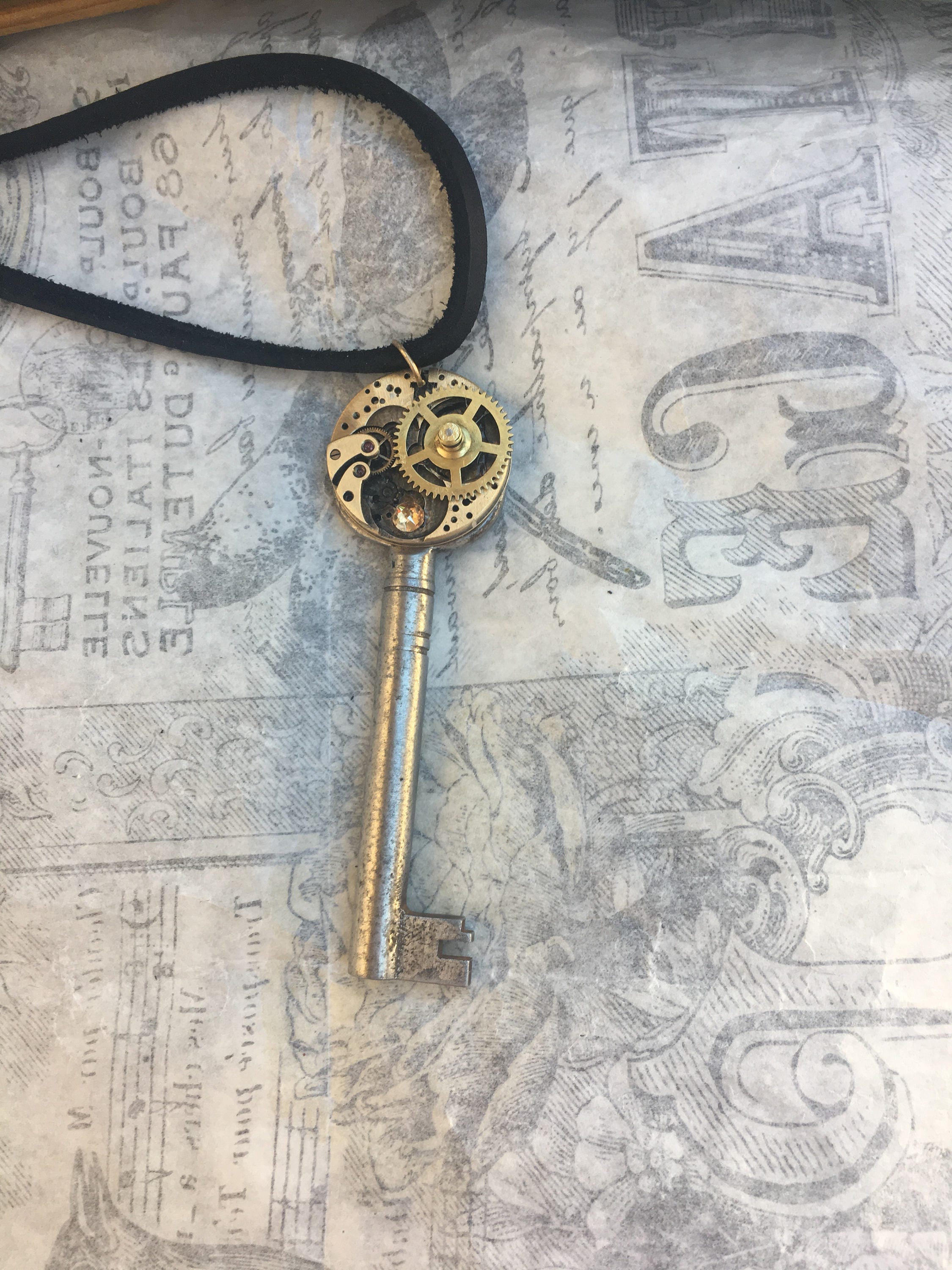 Men's Steampunk Skeleton Key Necklace, Key Watch Necklace, Men's ...