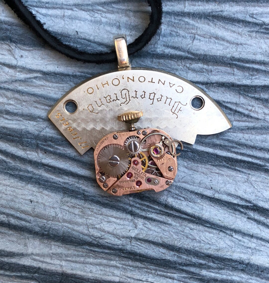 Men's Steampunk Silver Necklace, Steampunk Lovers, Silver and Rose Gold ...