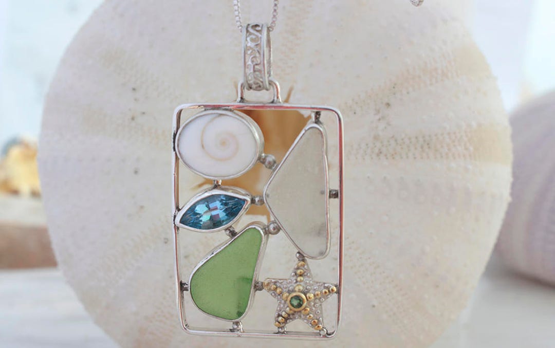 Sea Life Pendant & Genuine- Sea Glass - Etsy