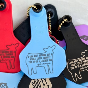 Custom Ear Tag Key Chain Perfect for Save the Dates Wedding Favors ...