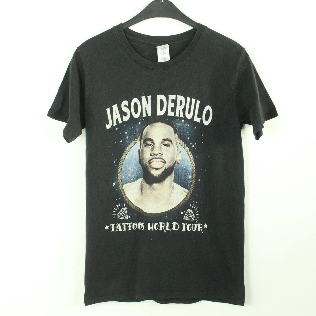 Vintage JASON DERULO T-shirt / Band Shirt Size S Black With Print and ...