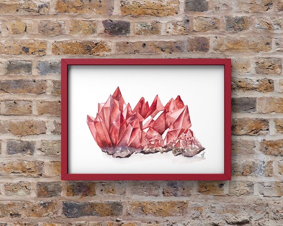 Ruby Print Birthstone Art Large Wall Art July Birthstone | Etsy