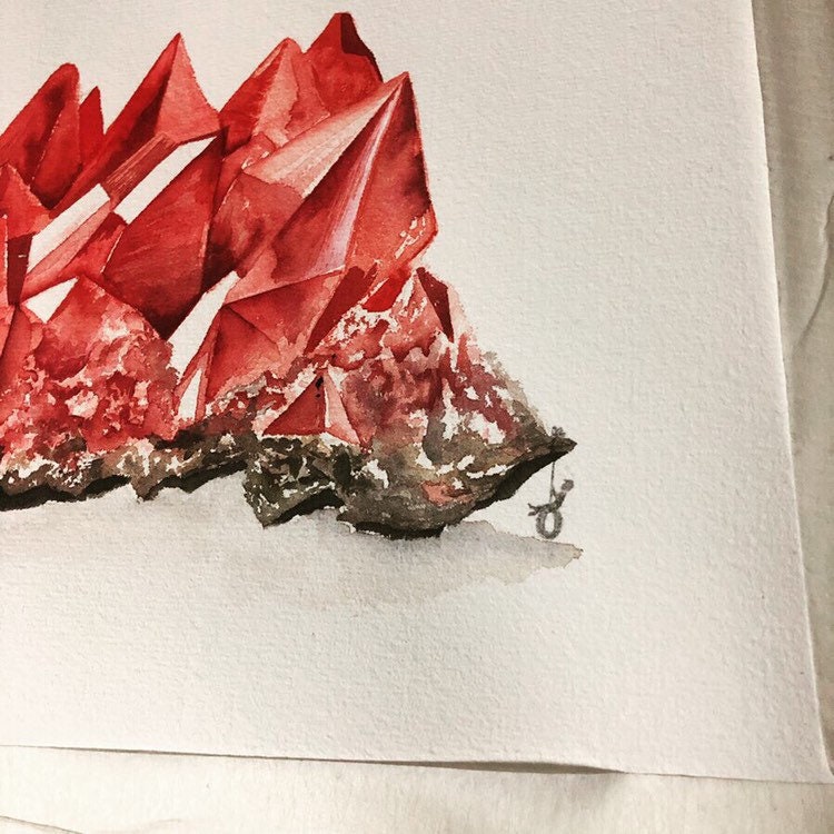 Ruby Print Birthstone Art Large Wall Art July Birthstone Red Ruby Art ...