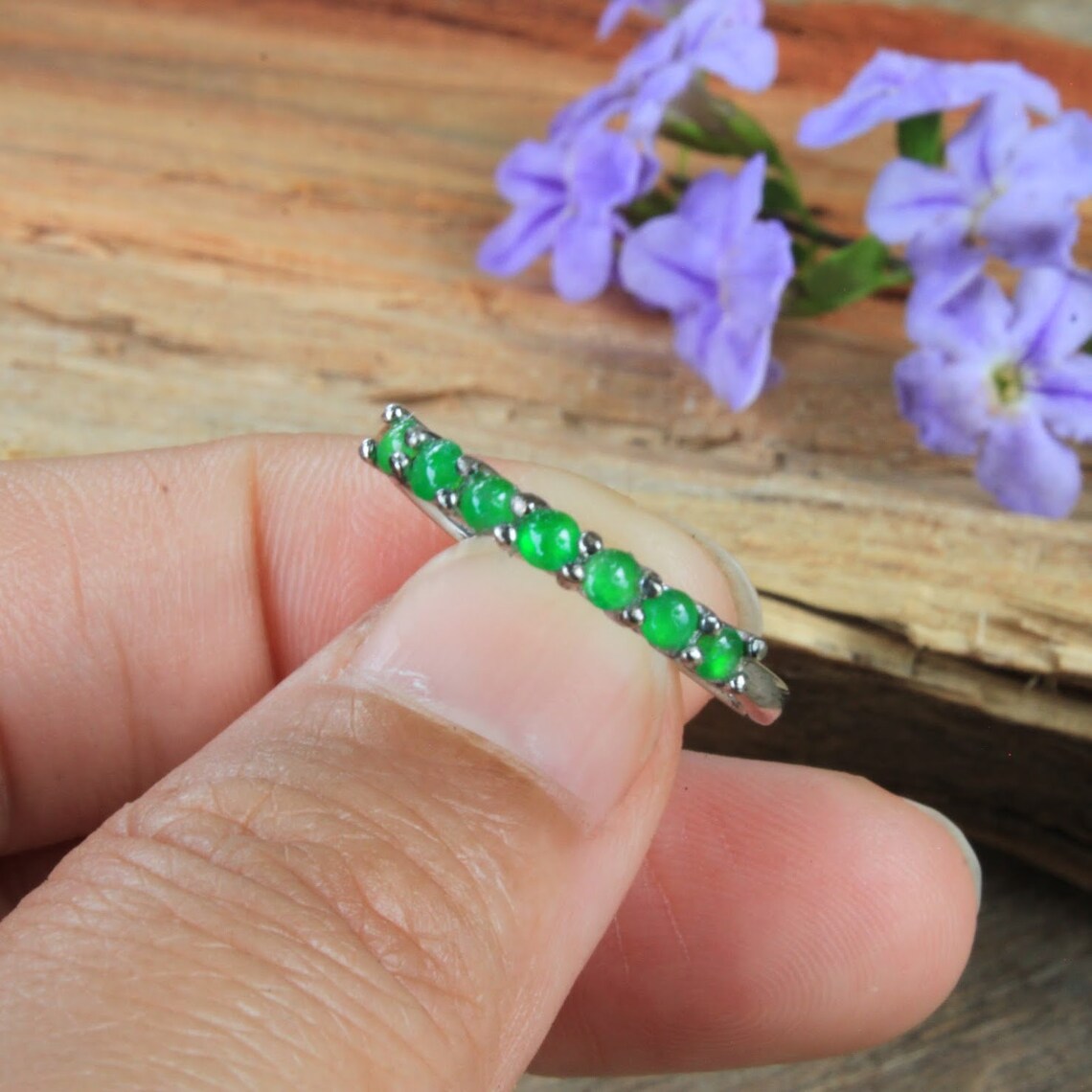 High Quality, Apple-green Jadeite Jade (grade A) Adjustable Ring Set 92 ...