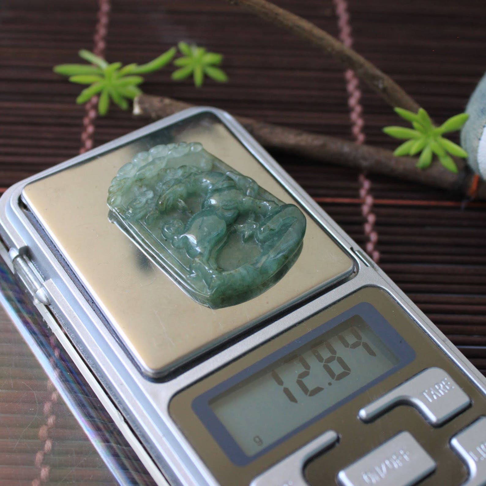 Semi-translucent Green Jadeite Jade grade A Gemstone Carved | Etsy