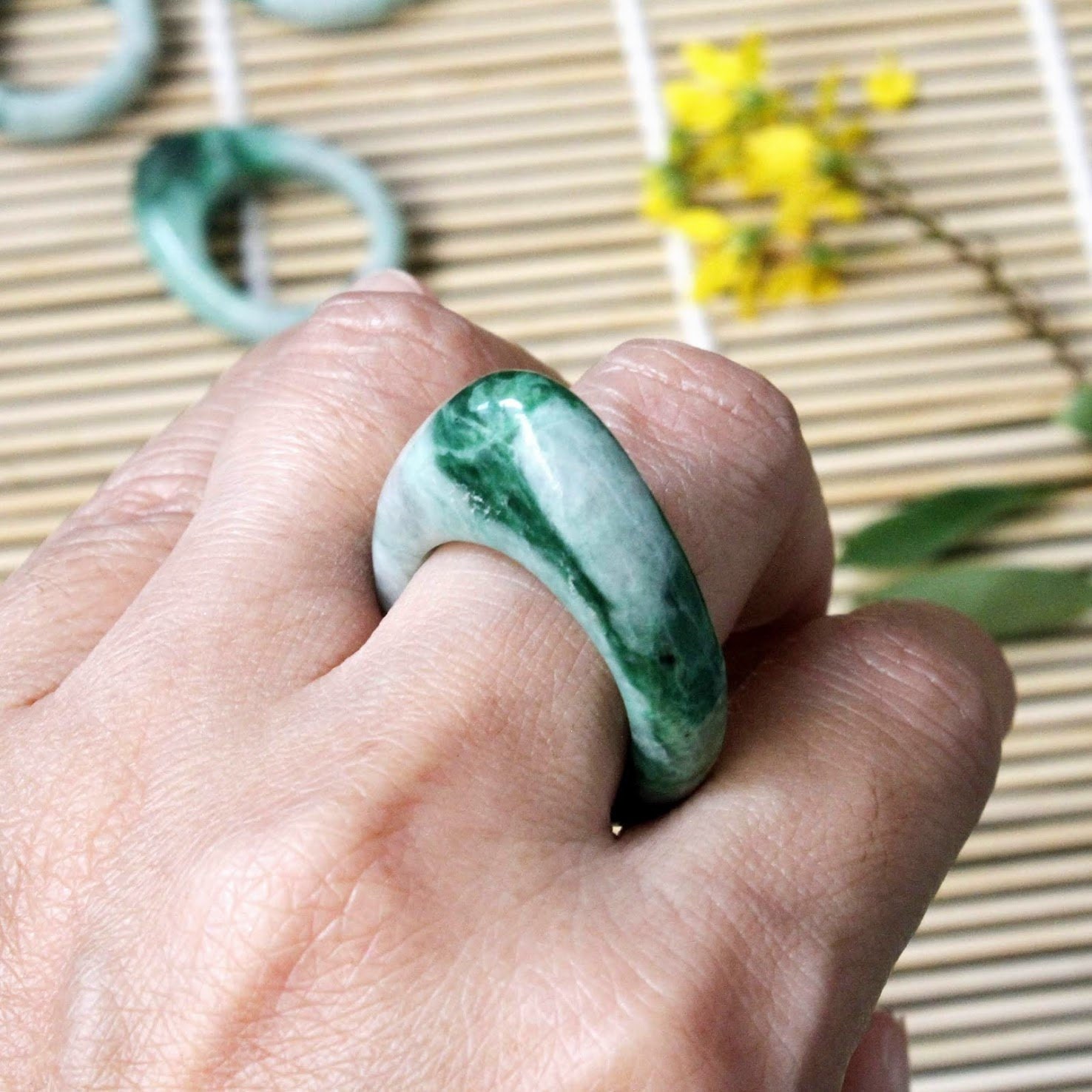 Apple Delight, Apple Green Jadeite Jade (grade A) Hand Carved Saddle ...