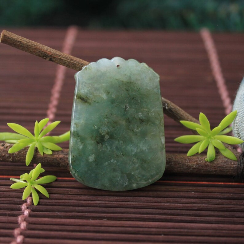Semi-translucent Green Jadeite Jade grade A Gemstone Carved | Etsy