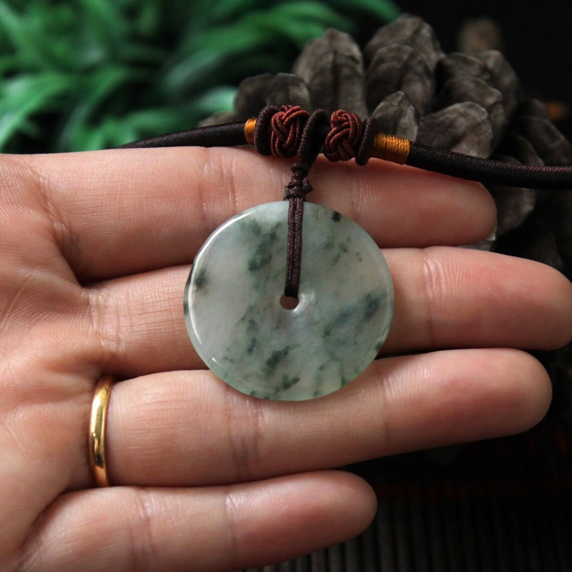 Very Icy Moss-in-snow Jadeite Jade grade A bi - Etsy