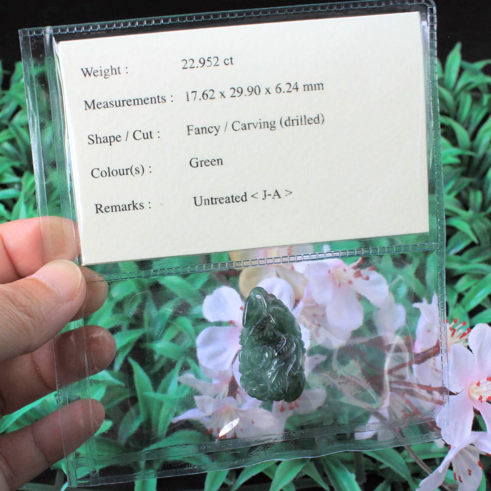 Semi-translucent Imperial Green Jadeite Jade (grade A) Gemstone Carved ...