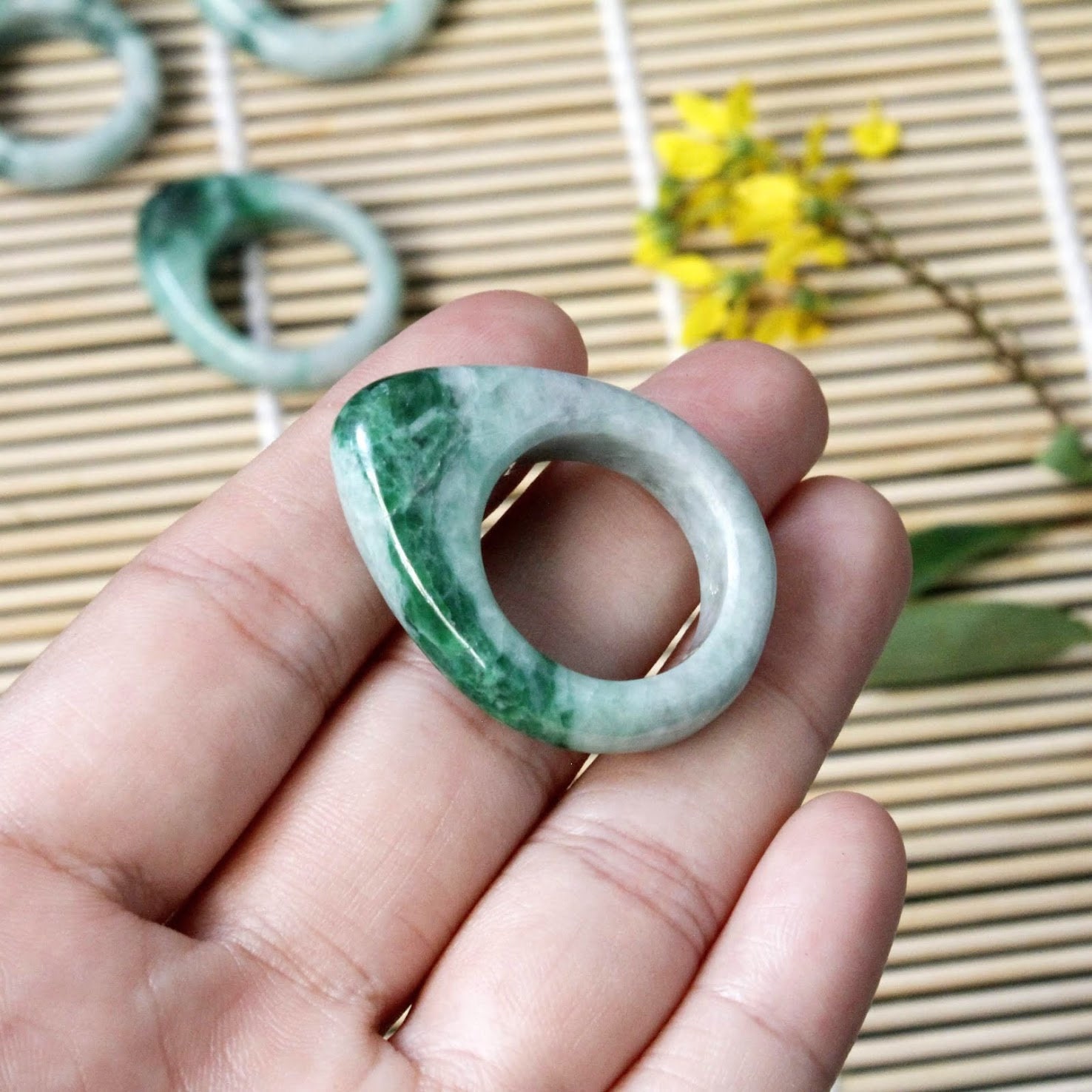 Apple Delight, Apple Green Jadeite Jade (grade A) Hand Carved Saddle ...