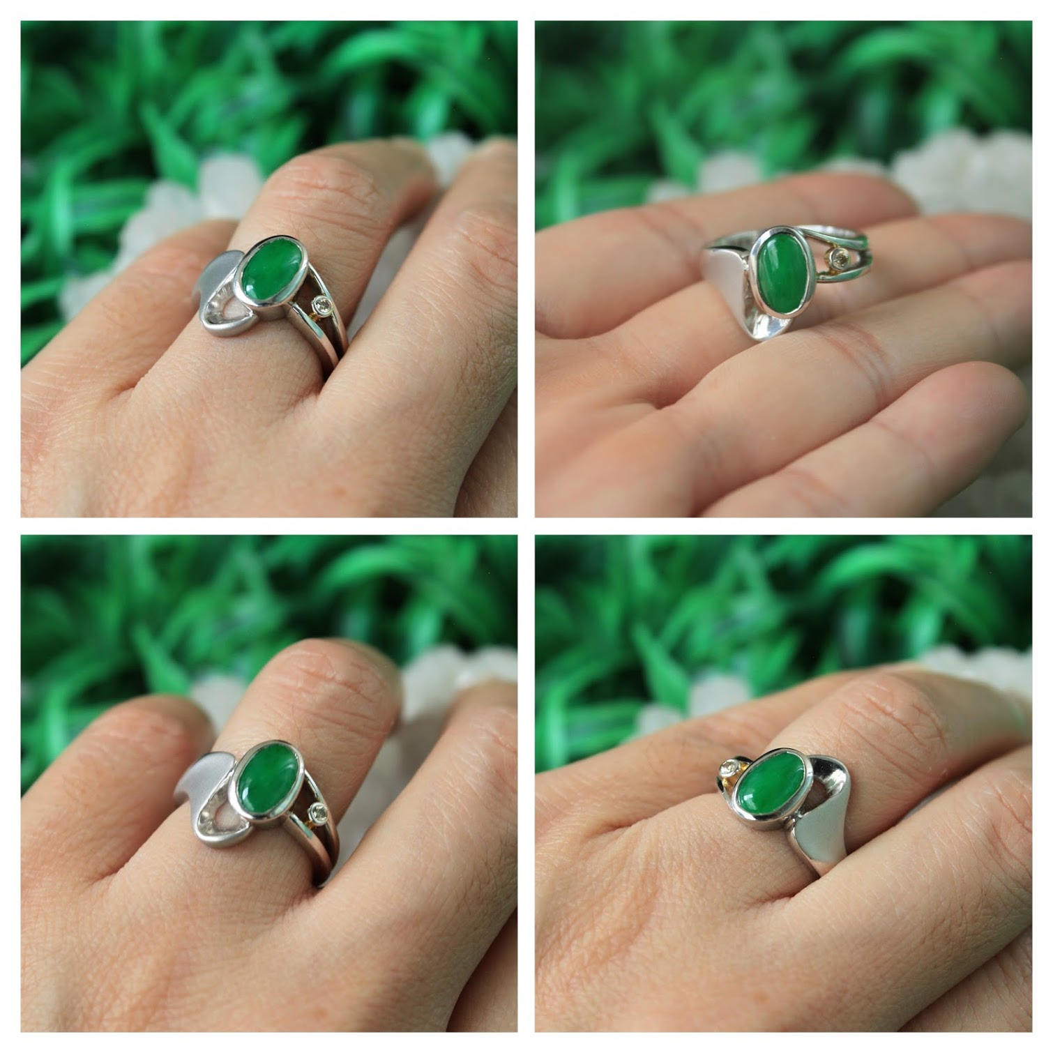 High Quality Perfect-green Jadeite Jade grade A and Diamond | Etsy