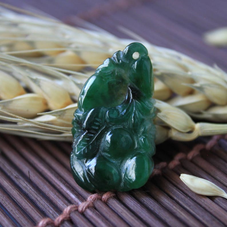 Semi-translucent Imperial Green Jadeite Jade (grade A) Gemstone Carved ...