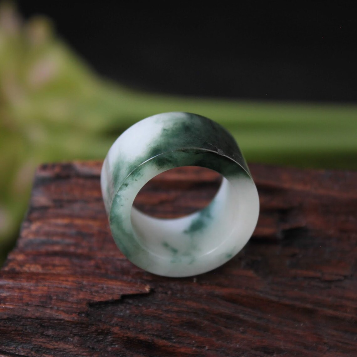 Icy Semi-translucent Jadeite Jade grade A Dark Green Vein - Etsy