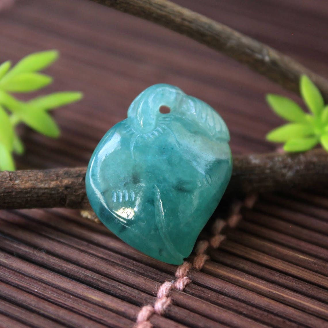 Semi-translucent Green Jadeite Jade grade A Gemstone Carved | Etsy