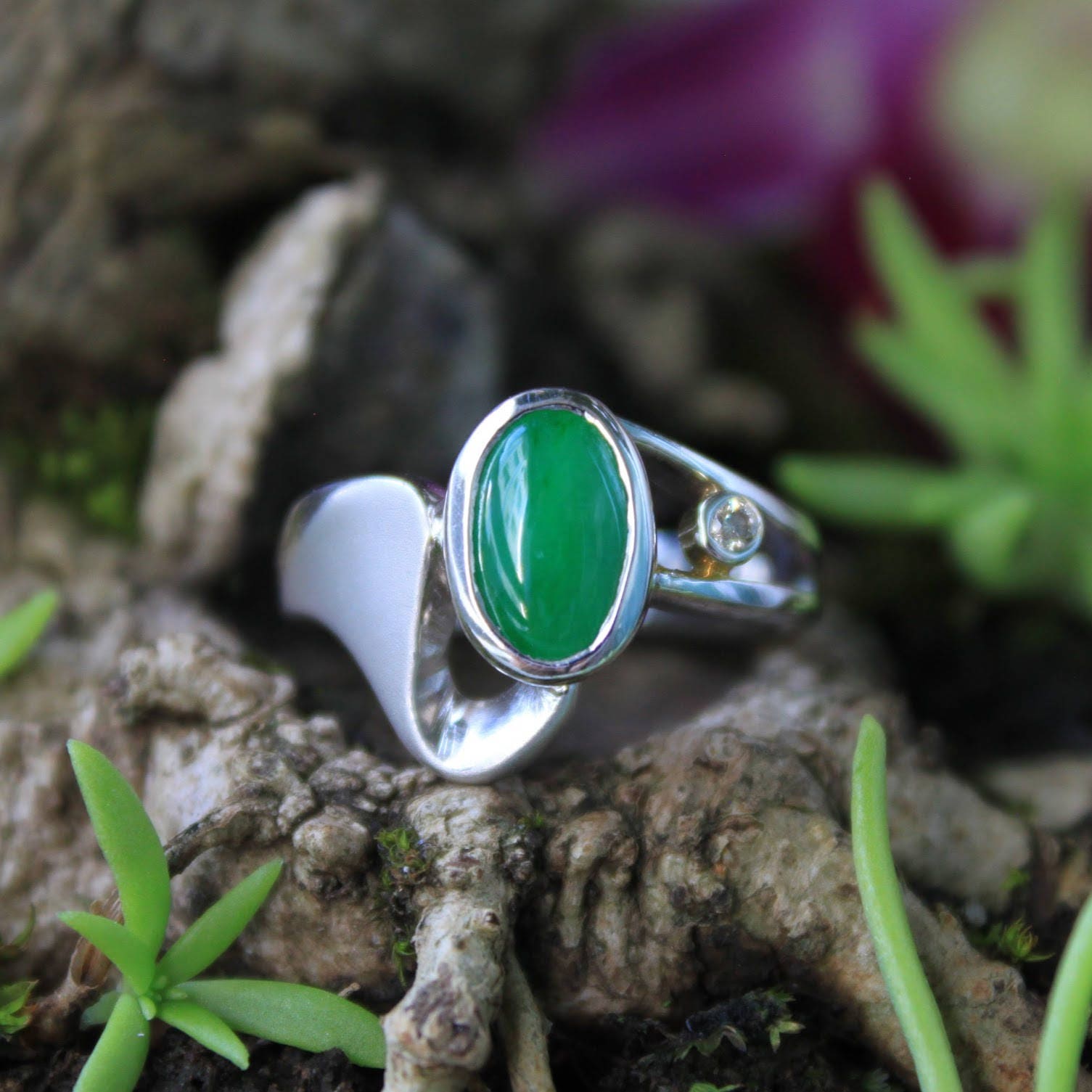 High Quality Perfect-green Jadeite Jade grade A and Diamond - Etsy