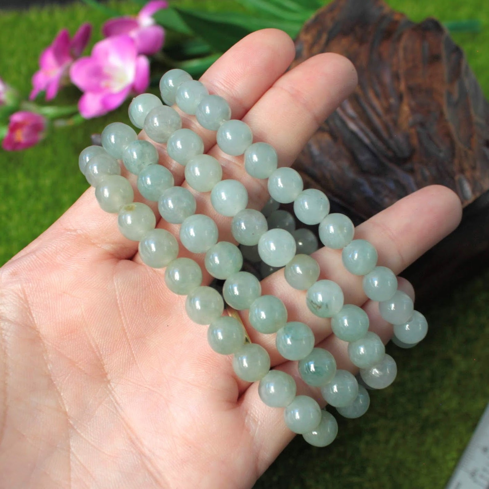Very Light Apple Green With Icy White Jadeite Jade grade A - Etsy