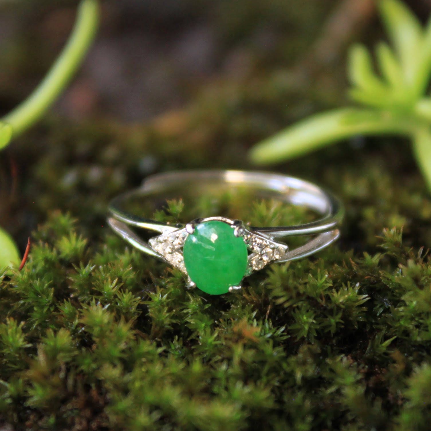 High Quality, Apple-green Jadeite Jade (grade A) Gemstone Set 92.5 ...