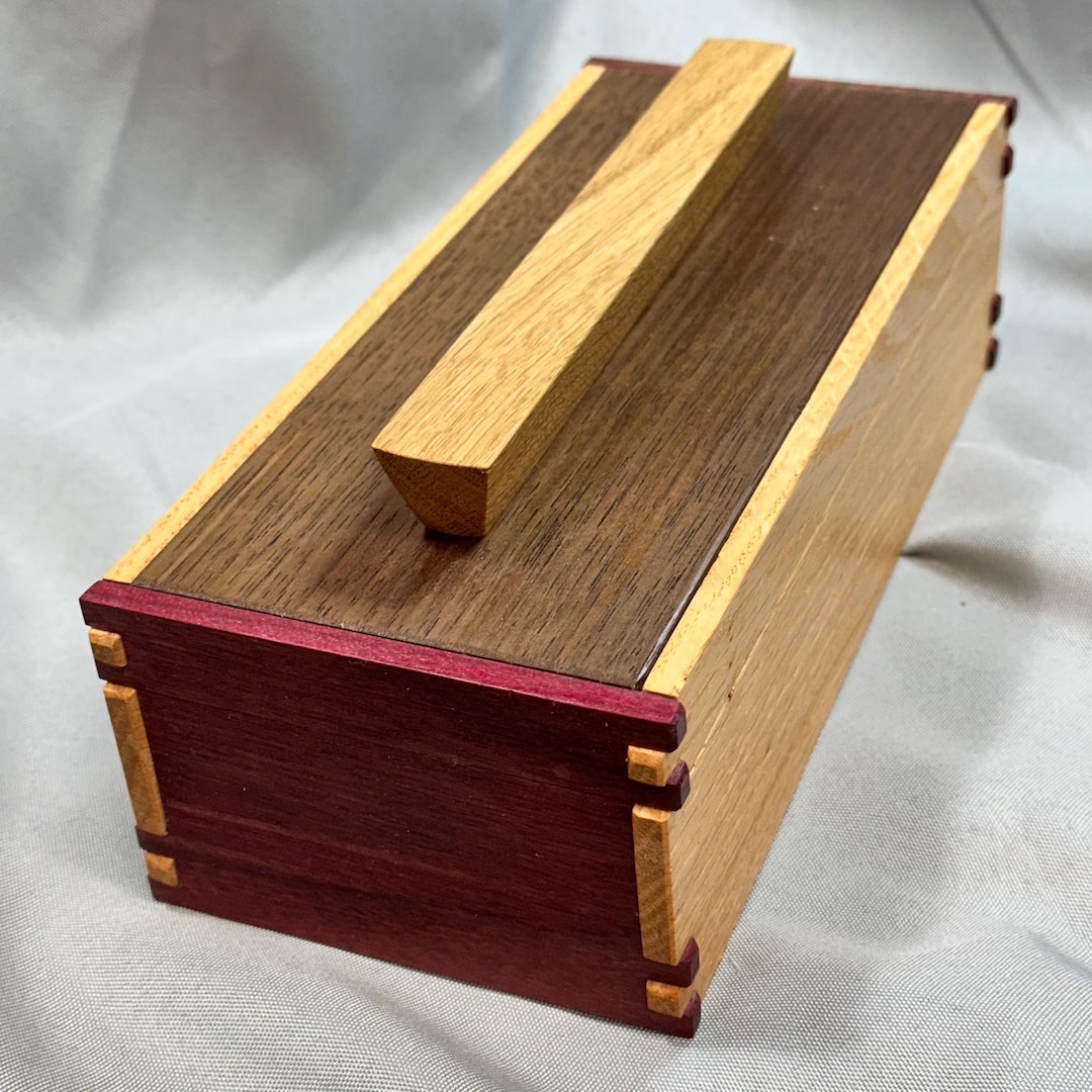 Purple Heart, Oak, and Walnut Box - Etsy